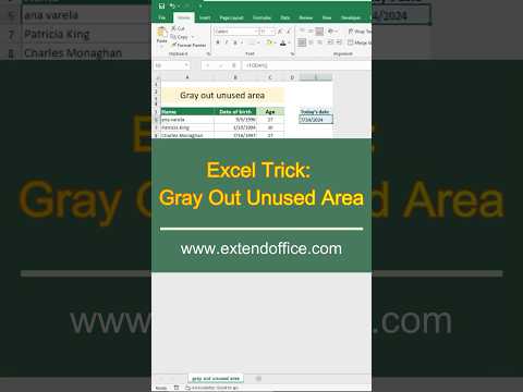 Gray out unused area in Excel #excel #exceltips #exceltricks
