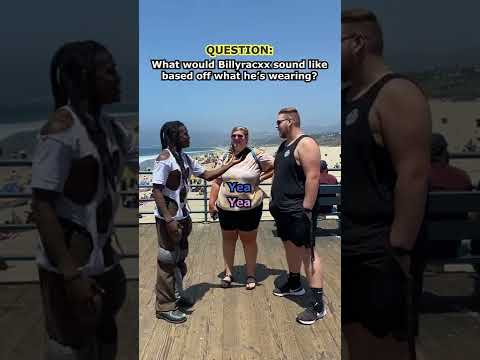 people on santa monica beach react to new age rap music