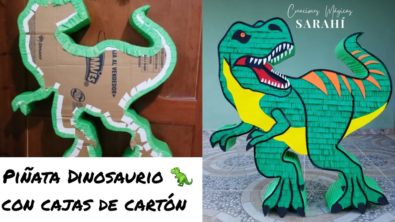 T-Rex Dinosaur Piñata | Cardboard Piñata Tutorial