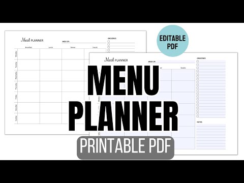 Menu Planner Printable (PDF)