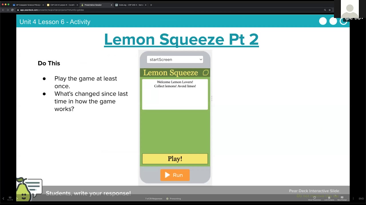 AP CSP Unit 4 Lesson 6 (Conditionals - Investigate) Part 2