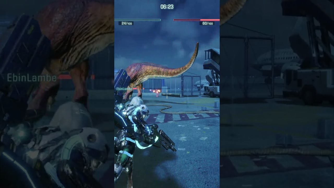 Always Helps when you have a friendly T-REX!🐱‍🐉😂 #exoprimal #shorts #gaming