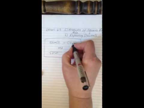 Saxon Algebra 1 / Lesson 63 / Part 1 of 3