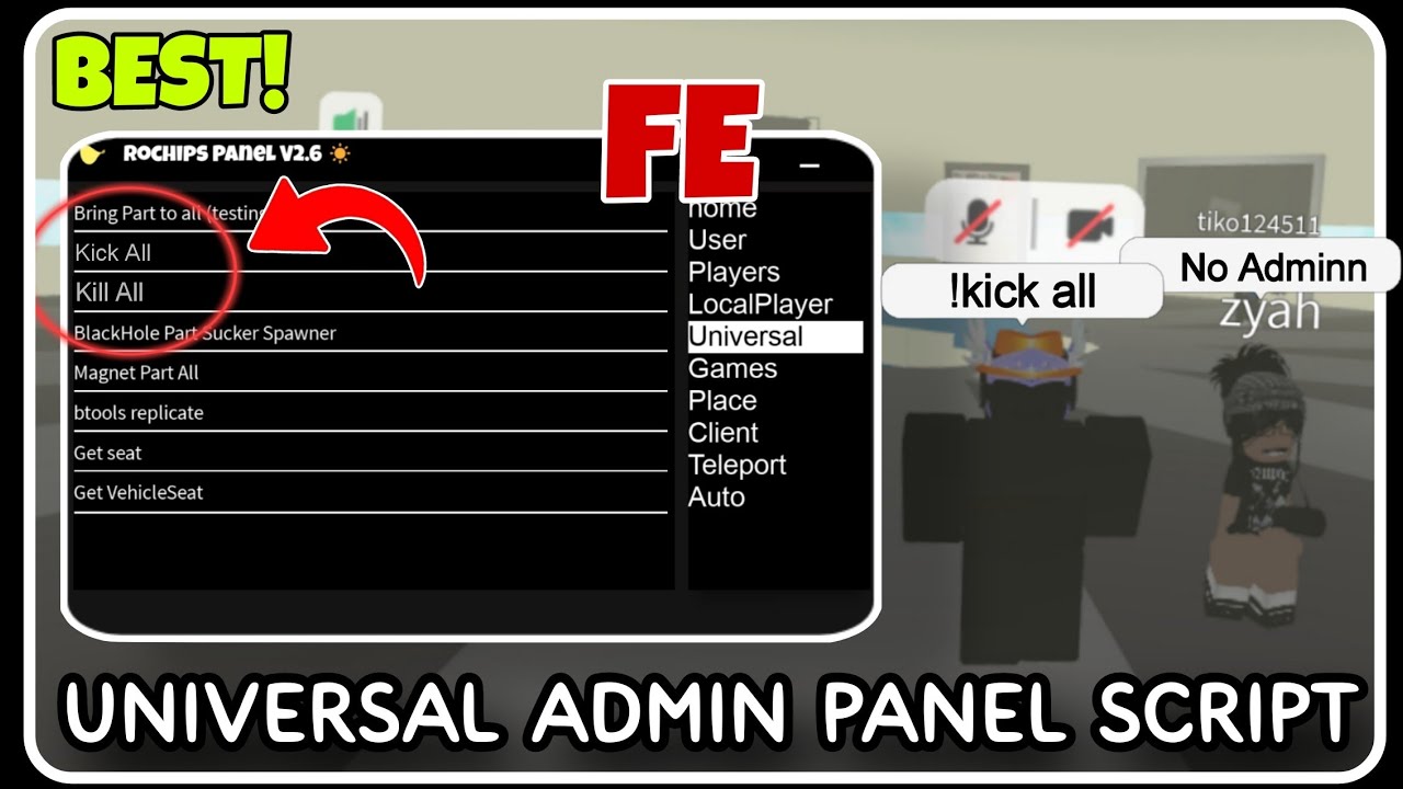 [ FE ] Universal ADMIN Panel Script - ROBLOX SCRIPTS - Super OP Trolling Script - 2024