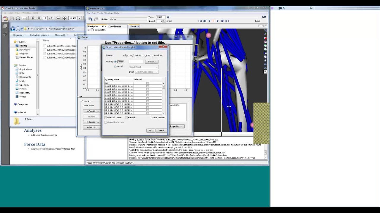 Estimating Joint Loads in OpenSim