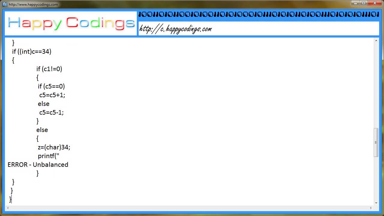 Prg  to correct rudimentary syntax errors c code example