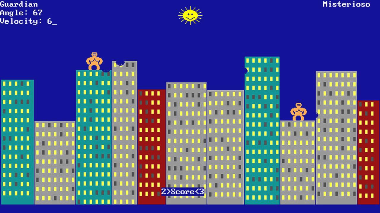 Gorillas (a.k.a. QBasic Gorillas or GORILLAS.BAS) (Microsoft) (MS-DOS) [1991] [PC Longplay]