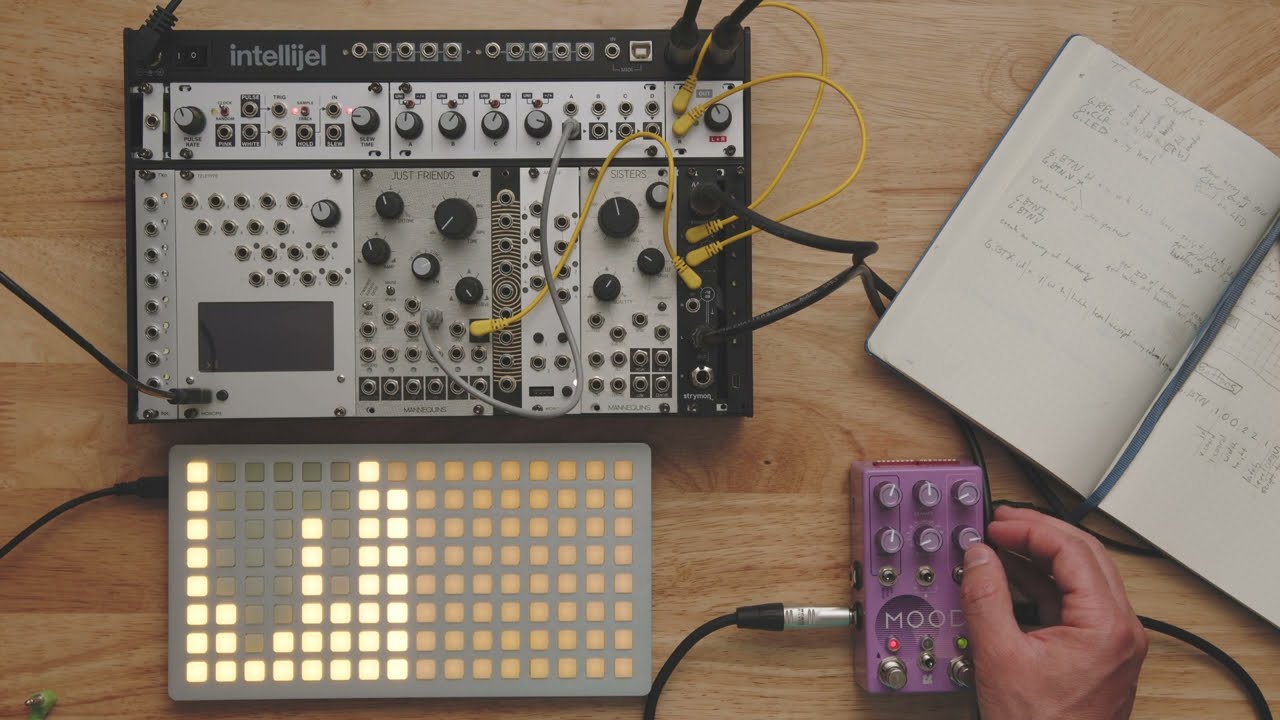 I made my first teletype/just friends grid instrument, then played it through chase bliss mood mk2