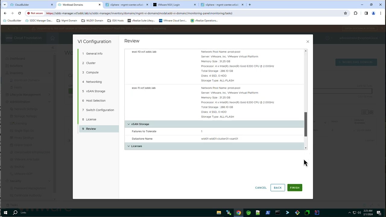 VMware Cloud Foundation - Create Workload Domain