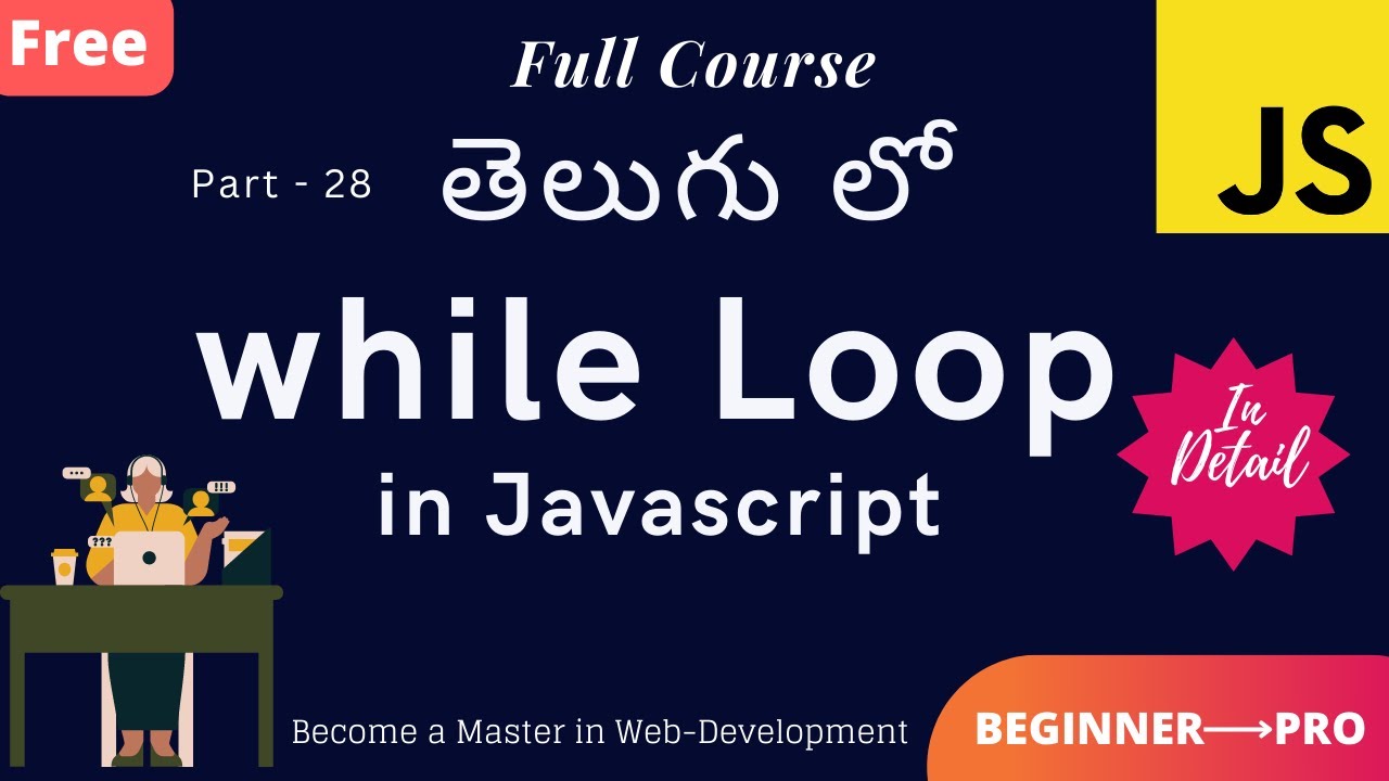 #28.  While Loop in JavaScript (Telugu)
