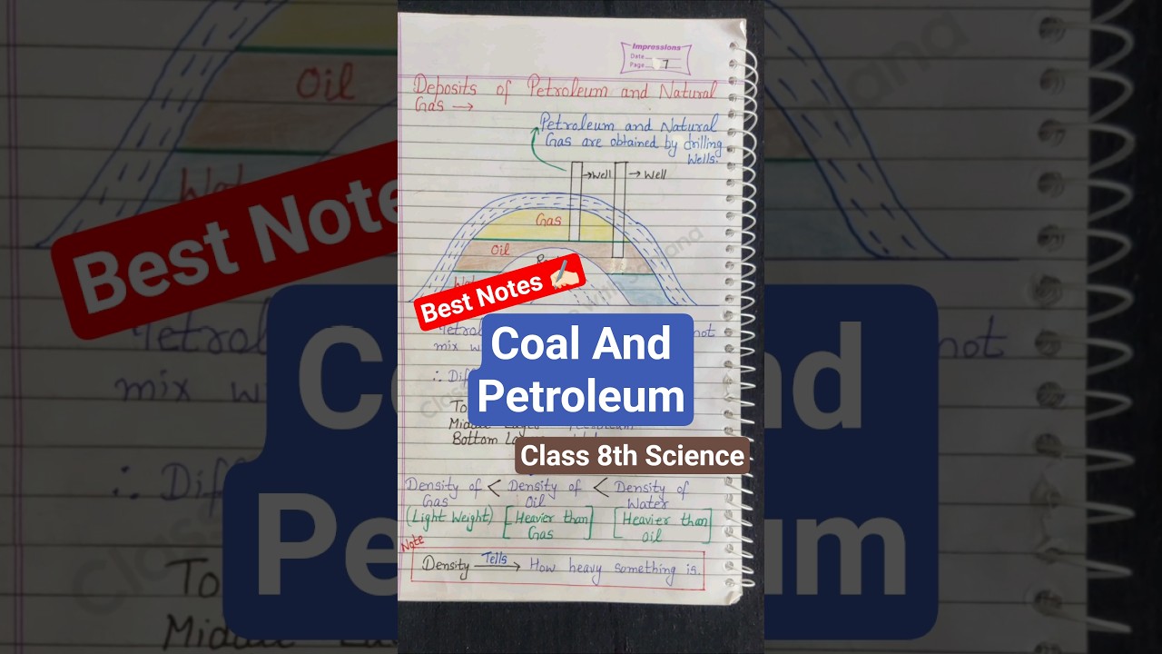 NOTES - Coal And Petroleum Class 8th Science NCERT Chapter 3
