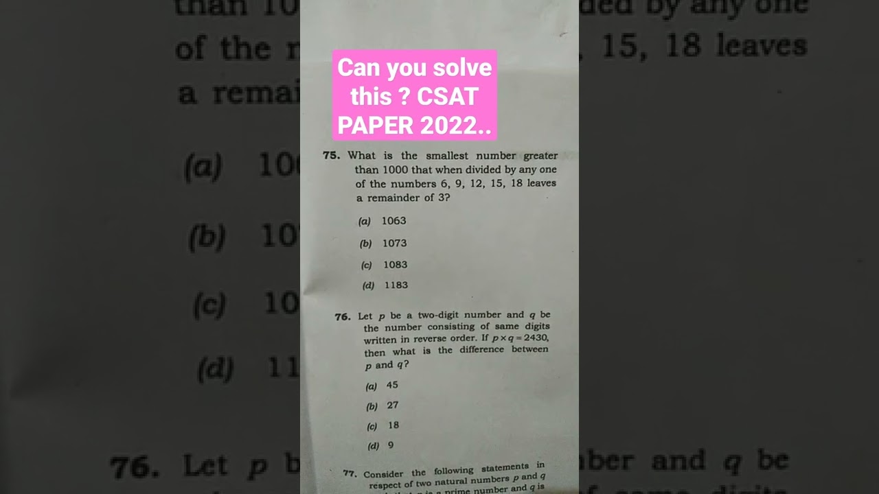 UPSC CSAT 2022 #csat