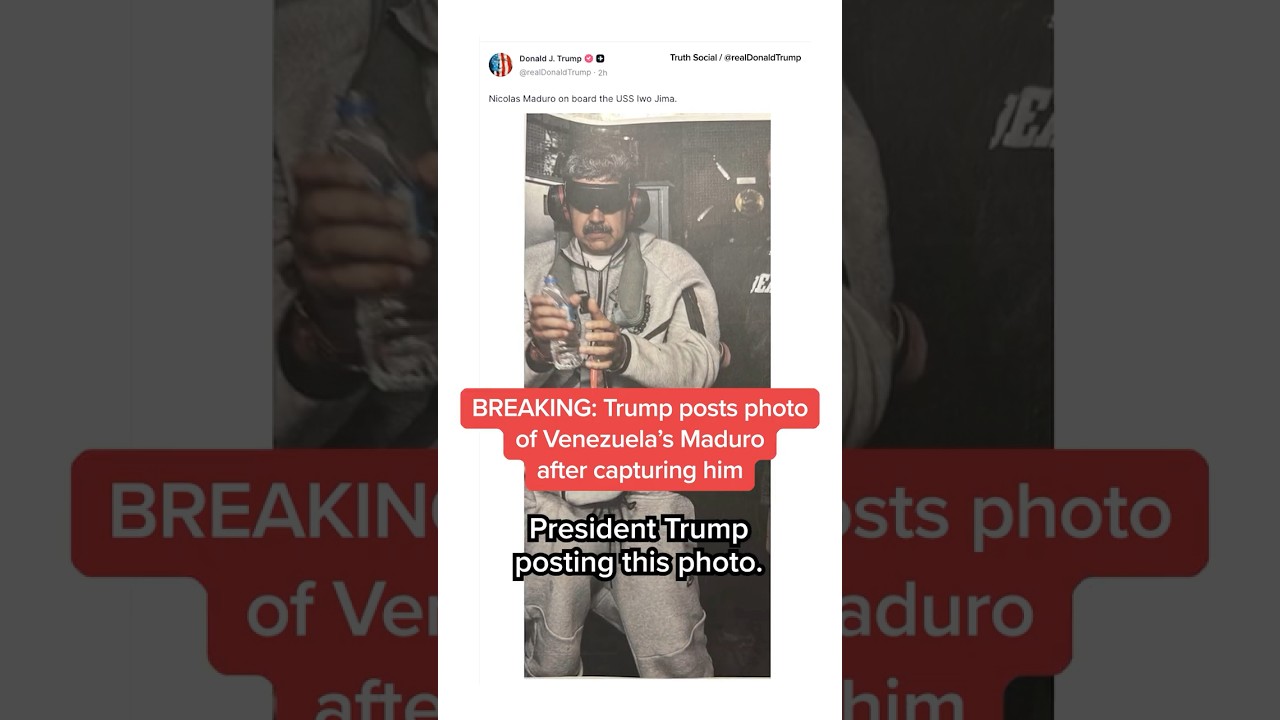 BREAKING: Trump posts photo of Venezuela's Maduro after capturing him