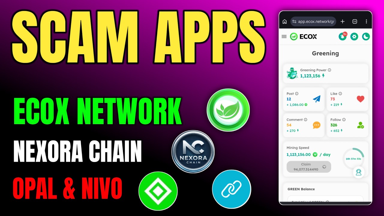 ⚠️ Ecox Network, Nexora Chain, Opal & NIVO Scam Apps Exposed 🚨 Fake Crypto Mining Reality