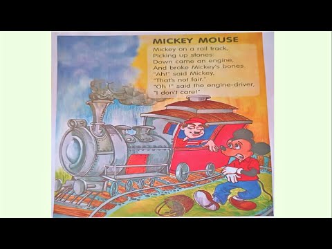 Mickey on a rail track - English Rhyme - KG,Nursery Prep Rhymes