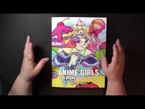Flip Through: Anime Girls Vol. 1 by April Amber (Adult Coloring)