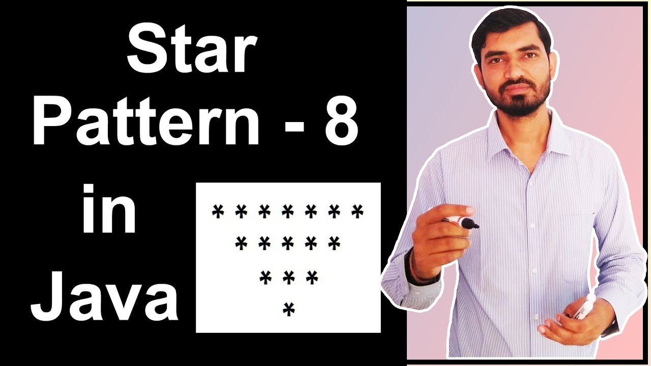 Star Pattern - 8 Program (Logic) in Java by Deepak