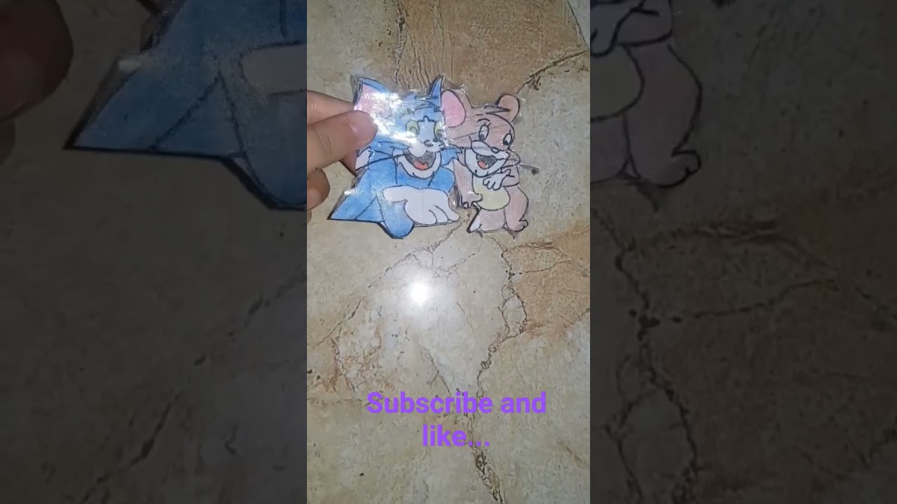 diy sticker of tom and jerry.#diy #craft #papercraft #stickers # shorts