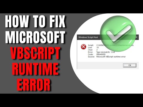 How To Fix Microsoft Vbscript Runtime Error