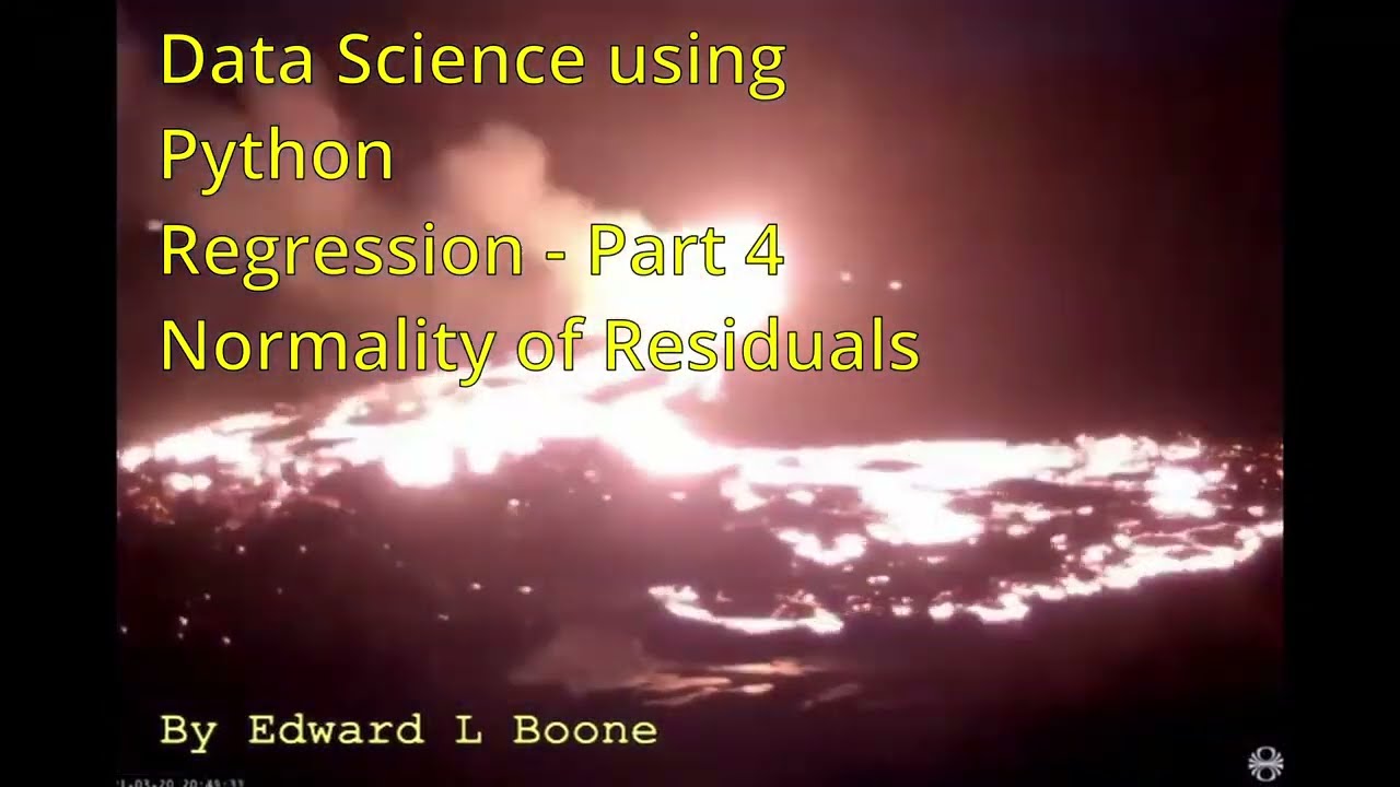 Data Science using Python... Regression - Part 4  Normality of Residuals