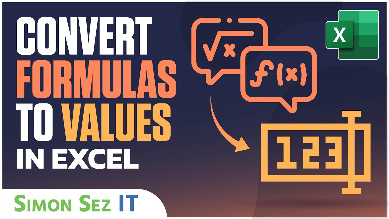 Convert Formulas to Values in Excel