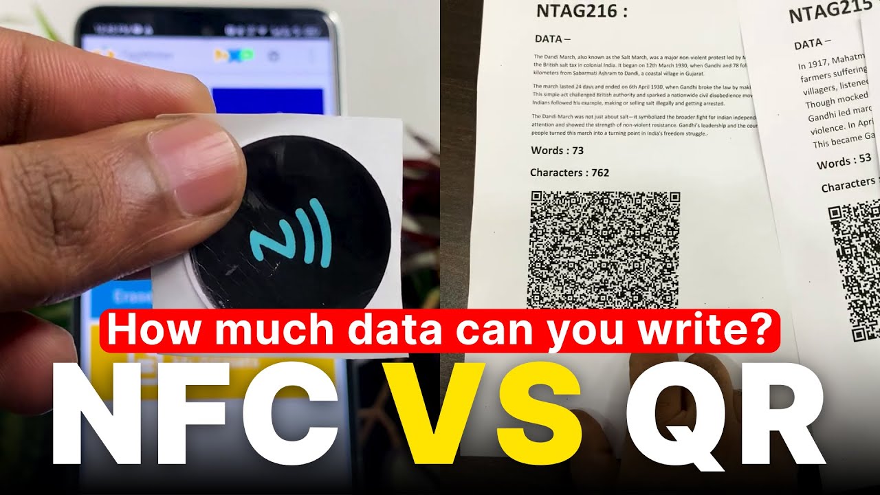 How much data can you write in a QR code or NFC tag? (Comparison)