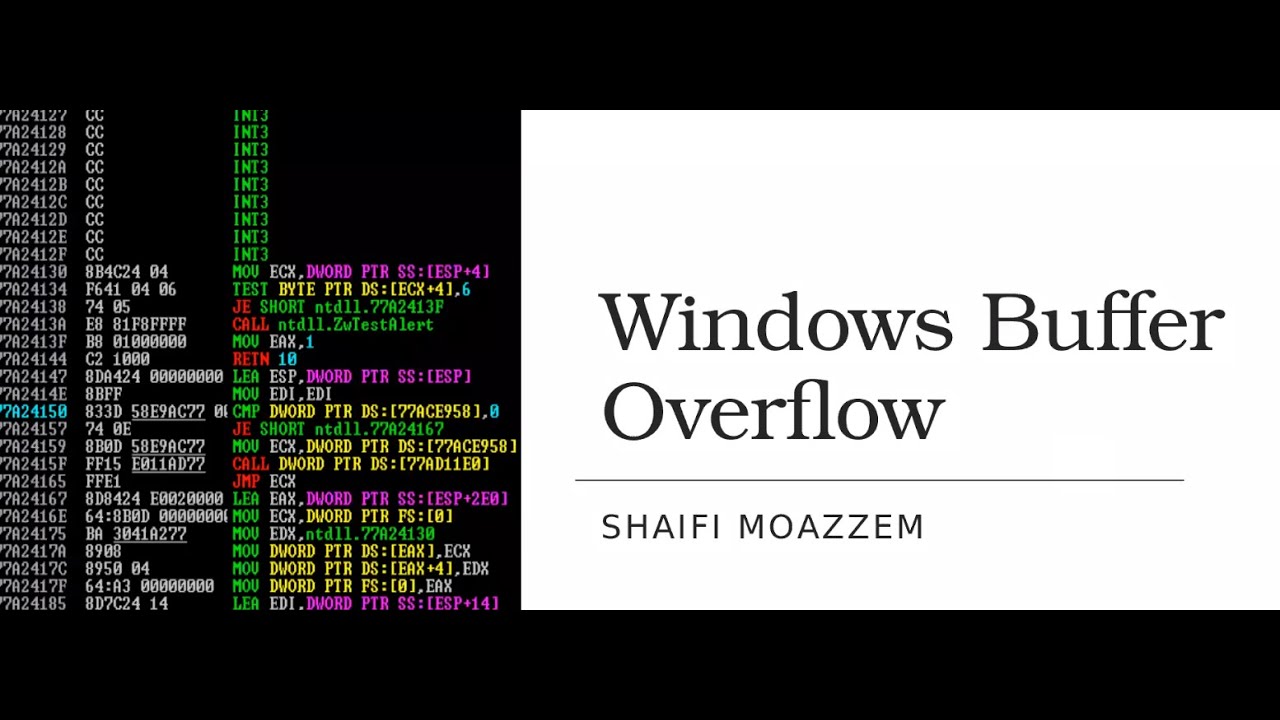 Buffer overflow exploitation | Windows 32 Bit