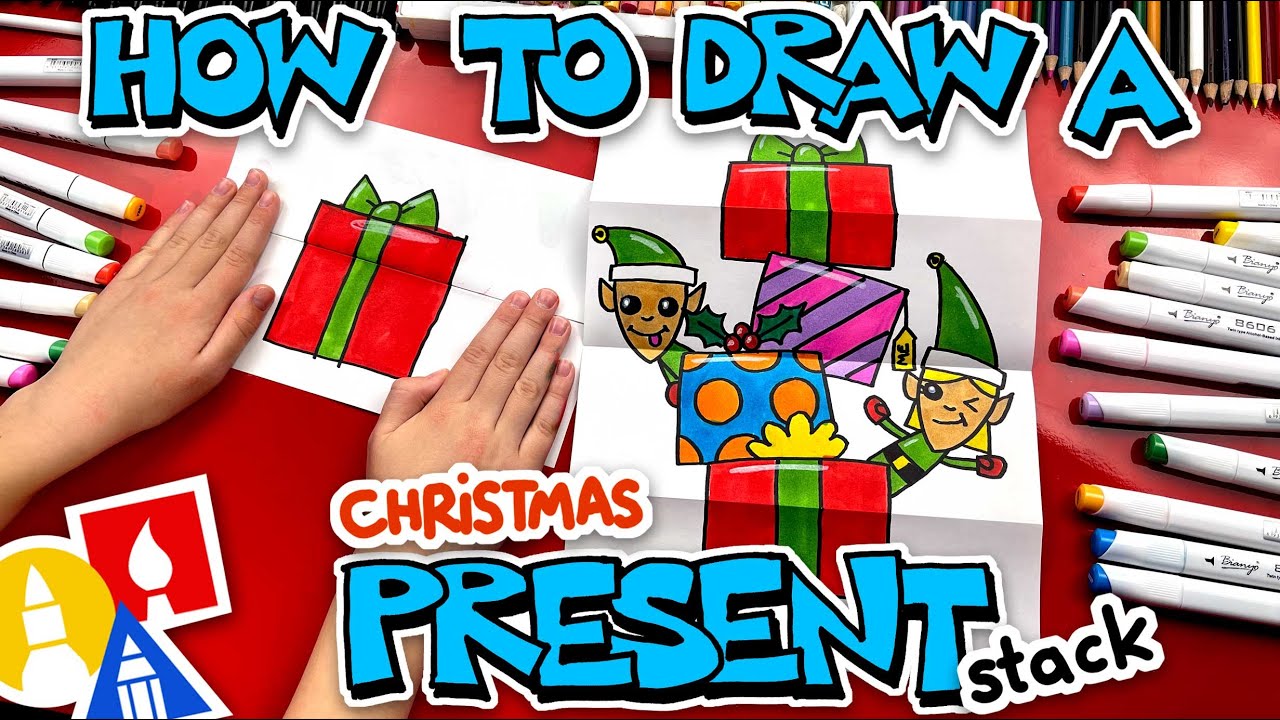 How To Draw A Funny Present Stack - Folding Surprise