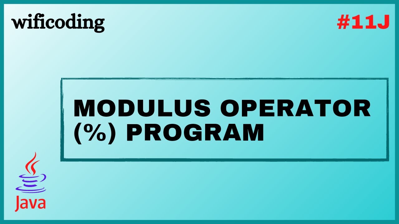 modulus operator (%) program in java | using modulus operator write a program  ?| #11J