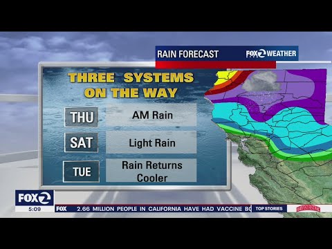 3 rain systems moving through the Bay Area