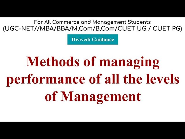 Effective Methods for Managing Performance Across All Levels of ...