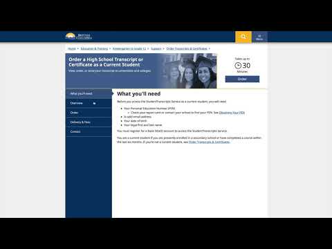 Registering for a BCeID and Accessing the StudentTranscripts Service