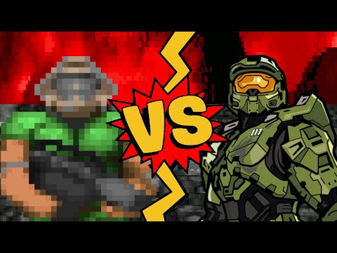 M.U.G.E.N Battles | Doom Guy vs Master Chief | DOOM vs Halo