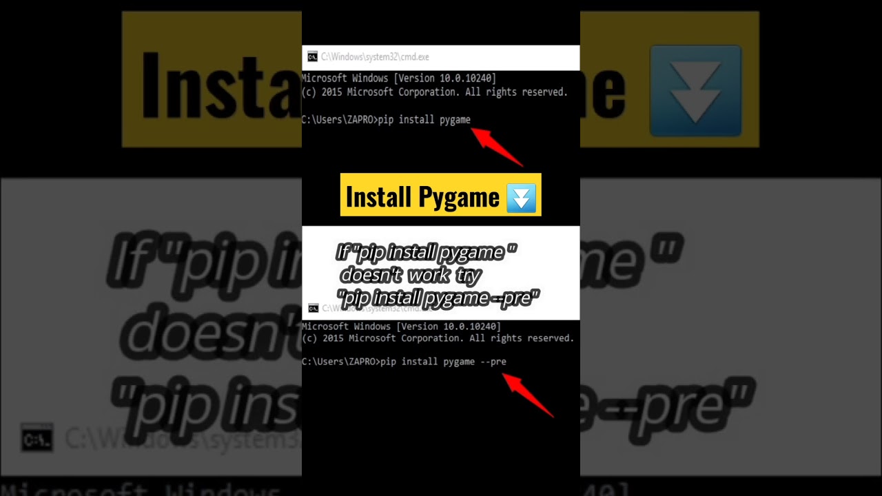How to install Pygame in Python #pygame #tutorials #python #shorts