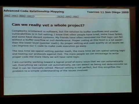 Toorcon 11 Code Relationship Mapping Part 2