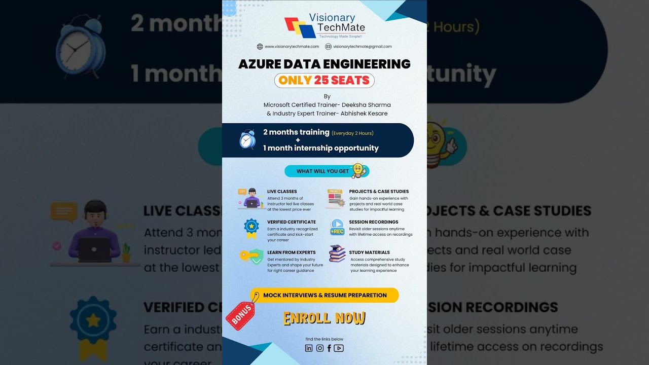 💼 Azure Data Engineer Training with Internship – Enroll Today! ..Read More