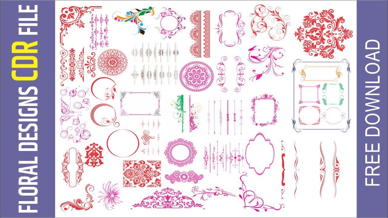 How to  Tutorial Floral Elements Designs 2023 | CDR File Free Download | Page - 36
