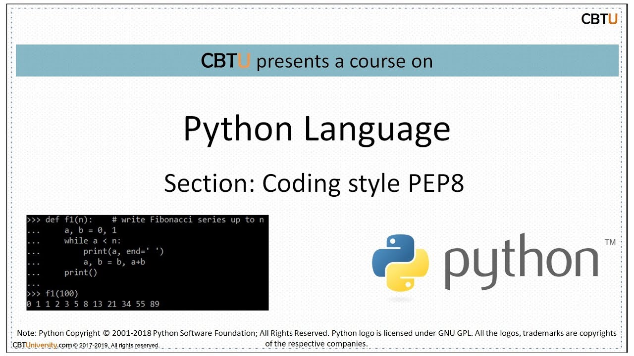 1.5 Python coding style PEP8