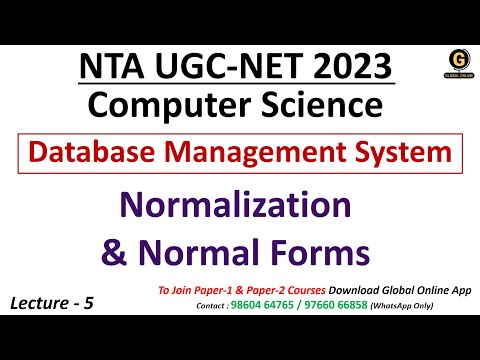Normalization in DBMS Video Lecture - Crash Course for UGC NET Computer science