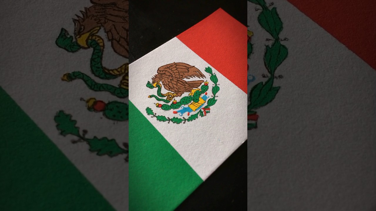 MEXICO 🇲🇽 Flag Drawing II #mexico #northamerica #posca #flagdrawing