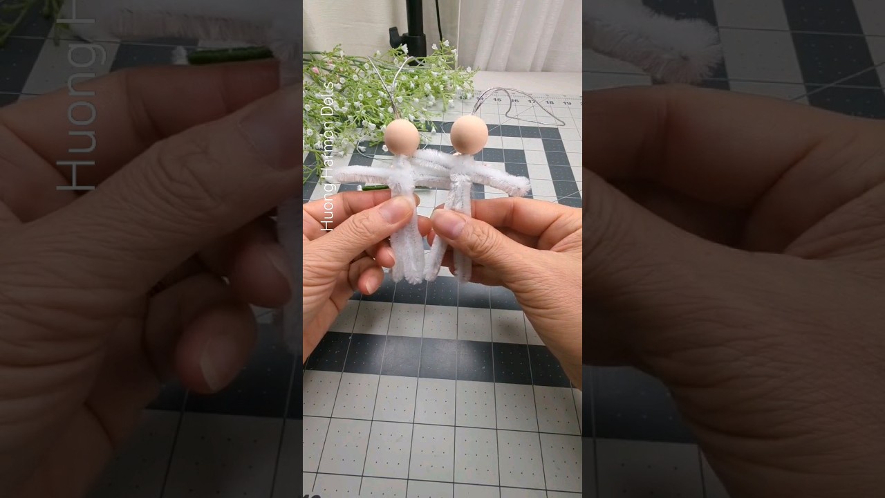 How to make fairy doll bodies from pipe cleaners #diydoll #fairydoll #huongharmon