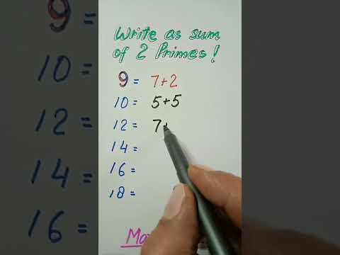 Number as sum of 2 primes#MathMarrow#Math shorts