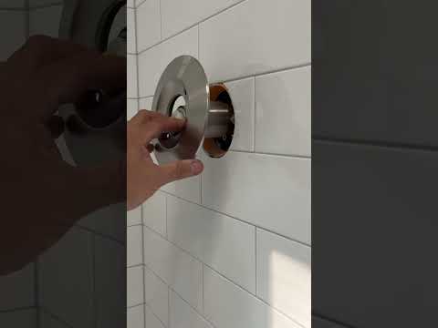 Installing delta shower valve trim #bathroomrenovation #plumbingcontractor #generalcontractor #diy