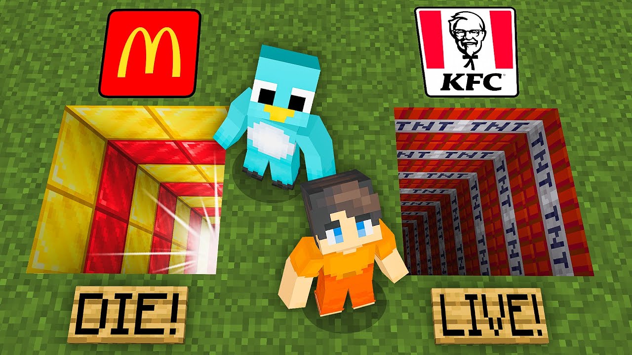 MCDONALDS vs KFC : Choose The Right HOLE in Minecraft