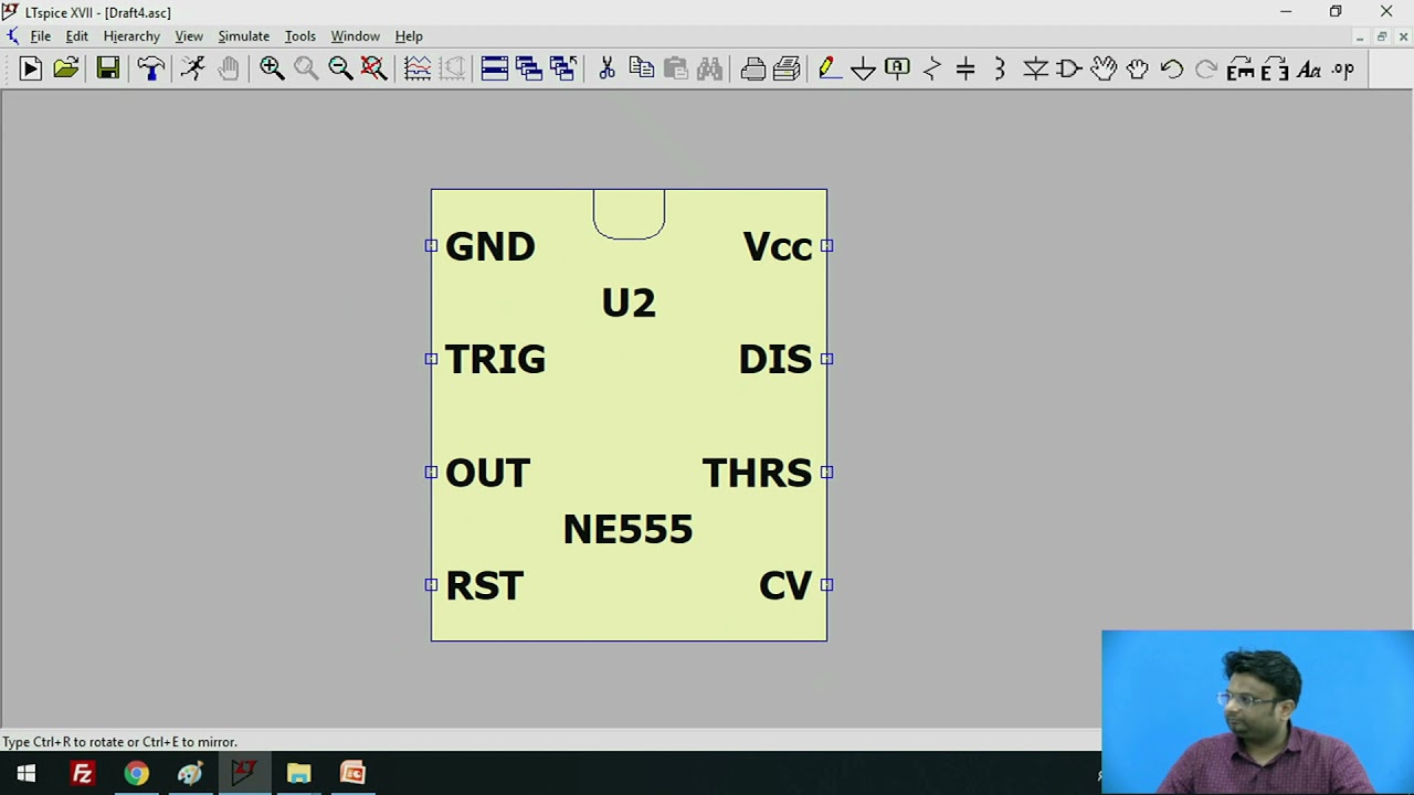 Simulation of  Monostable Multivibrator using IC 555