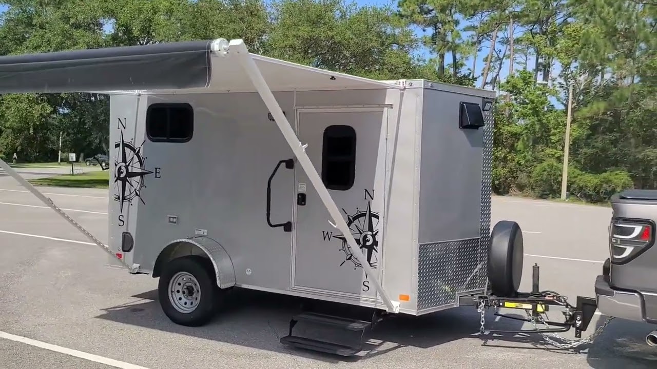 6 x 12 cargo trailer camper conversion tour