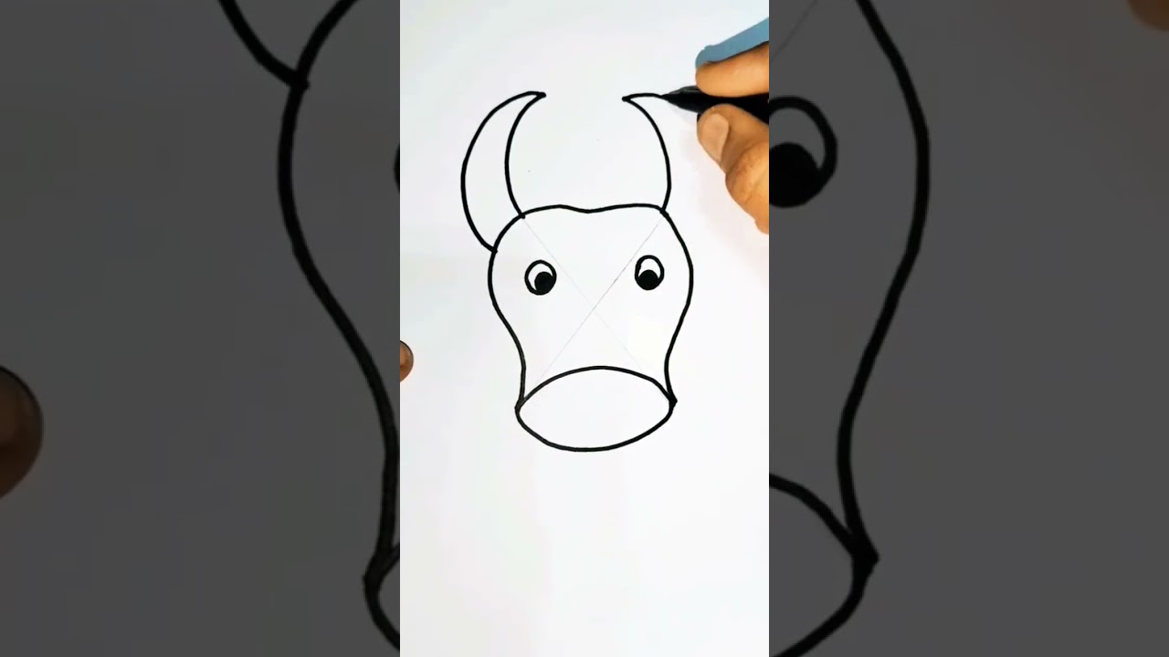 x=🐮|Easy trick to draw cow🐮face|convert x into cow🐮face|Easy #drawing#shorts #trending#art#viral