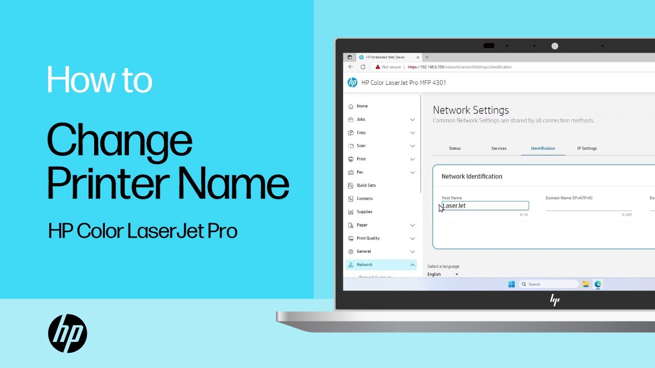 How to change the printer name on a Wi-Fi network for HP Color LaserJet Pro printers | HP Support