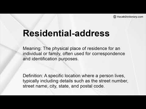 Residential-address Meaning