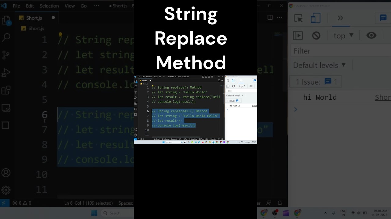 String Replace Method in JavaScript